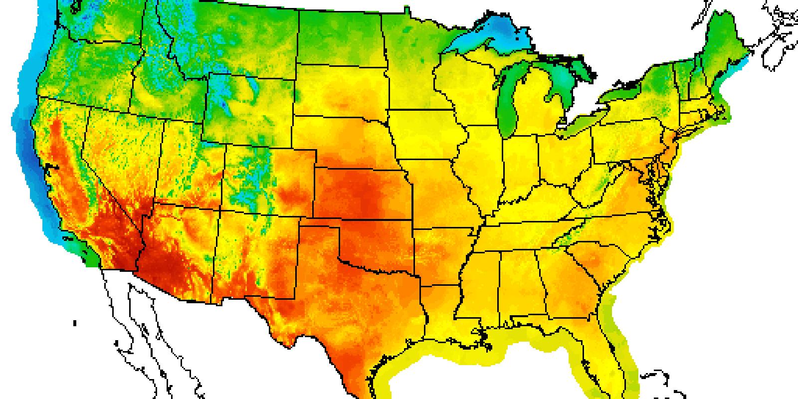 Clima el mapa de estados UNIDOS de previsión mapa del Tiempo, estados ...
